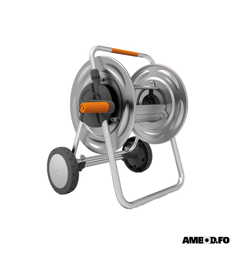 Slanguvognur til vatnslangur, rustfrítt – upp til 75m (9060048)